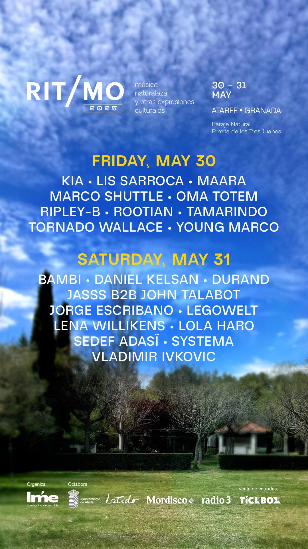 RIT/MO 2025 anuncia su cartel por días, 30 y 31 de mayo en Atarfe ...